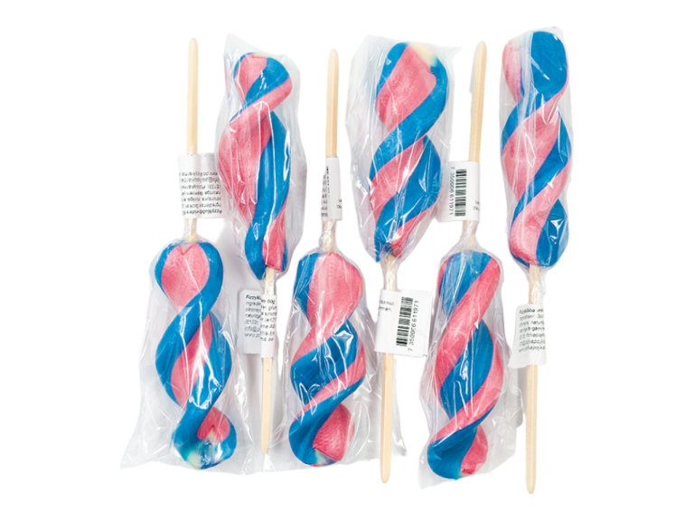 20 twisted fizzy bubble lollypops (60g)